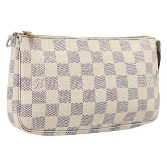 Louis Vuitton Pre-owned Pouch - Damier Azur Canvas - Femme - Pre-owned - Blanc - Taille: ONE Size