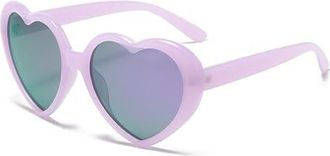 Generic Lunettes De Soleil Personnalis&eacute;es Coeur Mignon Femmes Photo Vacances Lunettes De Soleil(Purple)