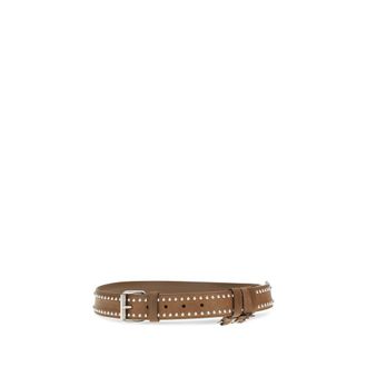 Miu Miu Studded Suede Belt - Brown