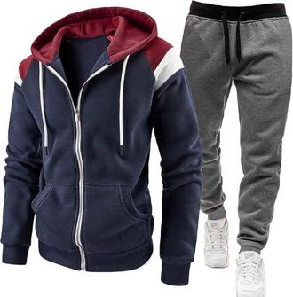 Generic Surv&ecirc;tement de sport pour homme - Tenue de sport 2026 pour homme - Automne et hiver - Couleur unie - Haut &agrave; manches longues et pantalon - Sweat chaud 