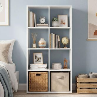 Vasagle &Eacute;tag&egrave;re de Rangement &agrave; 4 Niveaux, Biblioth&egrave;que Ouverte, pour Bureau, Salon, Chambre, 30 x 98 x 130,2 cm, Blanc
