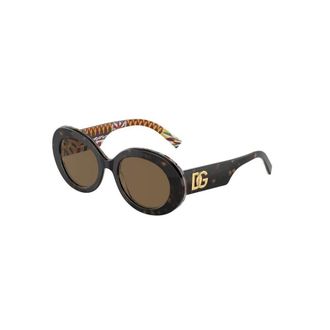 Dolce & Gabbana Femme, Accessoires, Brun, Taille: 51 MM Lunettes de soleil ovales