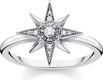 Thomas Sabo Thomas Sabo Damen Ring Stern Silber 925 Sterlingsilber, Geschwärzt TR2299-643-14