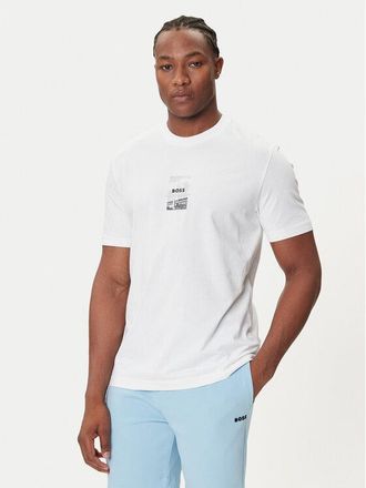 HUGO BOSS T-Shirt Photoprint 50545869 Weiß Relaxed Fit