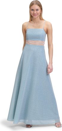 Vera Mont Damen Abendkleid mit Effektgarn 38, Mint/Silver