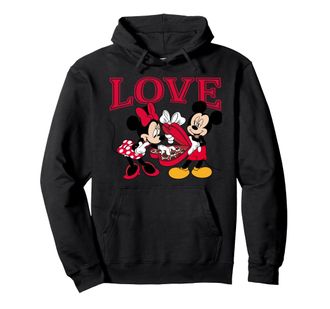 Disney Mickey Mouse And Minnie Love Valentine Pullover Hoodie
