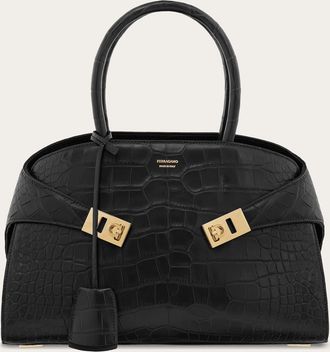 Ferragamo Damen Hug Handtasche (M) Schwarz