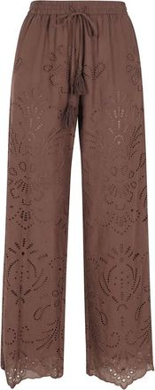 Ermanno Scervino Femme, Pantalons, Brun, Taille: 40 FR Pantalon Brod&eacute;