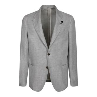Lardini Einreihiges Sakko aus Kaschmir-Woll-Twill - - Suits - Herren - Grau - S