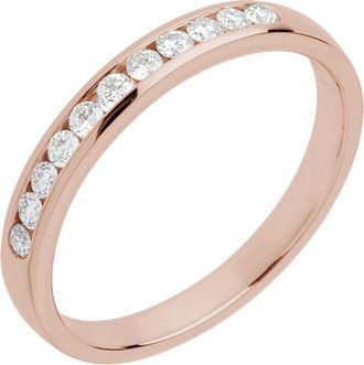 Edenly Trauring zur Hälfte mit Diamanten besetzt in Roségold - Kanalfassung - 11 Diamanten