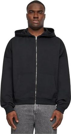 Build Your Brand Sweat à Capuche zippé des années 90 Sweatshirt, Noir, XXXXXL Homme