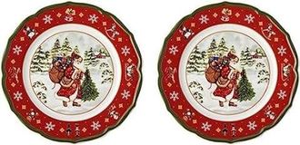 Hutschenreuther Happy Wintertime H. Wintertime Red Teller flach 22 cm (Packung mit 2)