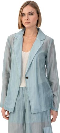Kocca Femme, Vestes, Bleu, Taille: 36 FR Blazer Chic Transparent