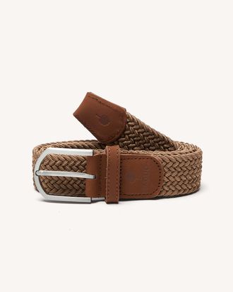 Faguo Ceinture tress&eacute;e marron et camel