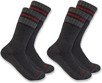 Carhartt Work in Progress 2 Paires de Chaussettes de Bottes en Laine synth&eacute;tique Heavyweight, Noir, L Homme