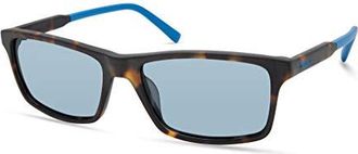 Timberland Homme TBA9268, Lunettes de Soleil légères et décontractées, Forme de lentille rectangulaire, Verres polarisés fumés, Havane foncé, Mate Carey, 56