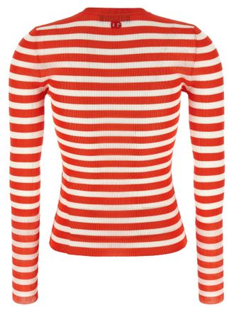 Dolce & Gabbana Striped Viscose Cardigan - Red