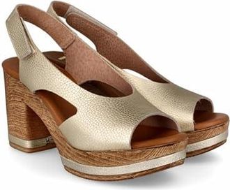 Lince Lince Sandales confortables pour orteils, semelle en caoutchouc, semelle en gel, V50861, fabriqu&eacute;es en Espagne, Champagne, 39 EU