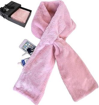 Generic &Eacute;charpe en fausse fourrure pour femme avec poche zipp&eacute;e dissimul&eacute;e pour lhiver, chaud et confortable, col en fourrure douce avec rangement dissimul&eacute; s
