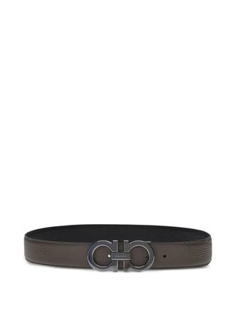 Ferragamo ceinture r&eacute;versible &agrave; boucle Gancini - Marron