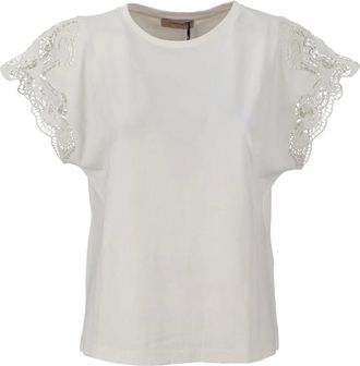 Twinset Femme, Tops, Blanc, Taille: 38 FR T-shirt Blanc Basique