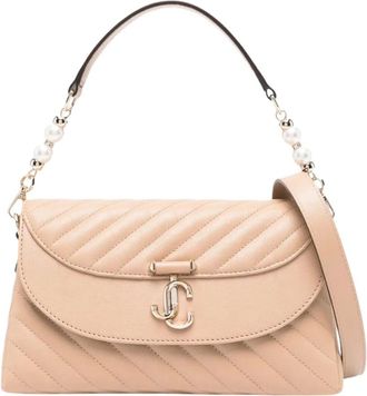 Jimmy Choo London Femme, Sacs, Beige, Taille: ONE Size AVN Curve Top Handle Q