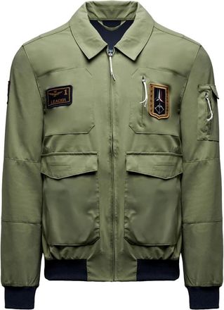 Aeronautica Homme, Vestes, Vert, Taille: 3XL Giacca Pilot Tecnica Patch Ab3049Uct04290
