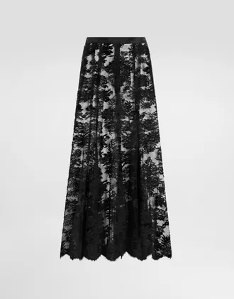 Dolce & Gabbana Rock Aus Chantilly-spitze - Frau Collection Schwarz 48