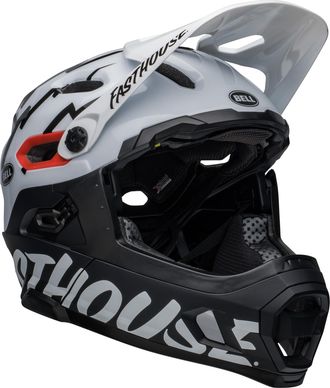 Bell Bell Bike Unisex - Erwachsene SUPER DH Spherical Helme, Matte/Gloss Black/White Fasth, S