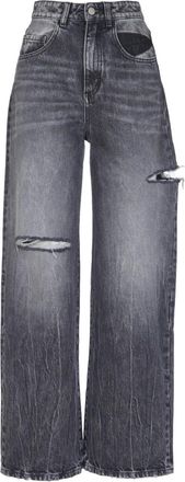Icon Denim Los Angeles Femme, Jeans, Gris, Taille: W27 Wide Jeans