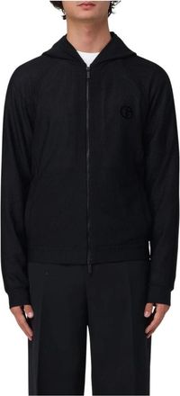 Giorgio Armani Homme, Sweatshirts et sweats à capuche, Noir, Taille: 2XL Veste zippée à capuche
