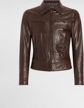 Dolce & Gabbana Ziegenlederjacke - Mann M&auml;ntel Und Jacken Braun 52