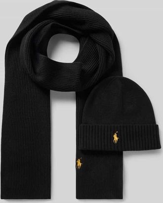 Polo Ralph Lauren Schal und M&uuml;tze aus Wolle im Set mit Geschenkbox