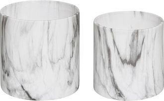 Atmosphera Atmosphera - Set aus 2 T&ouml;pfen - Keramik und Marmor - schwarz und wei&szlig; - Schwarz und wei&szlig;