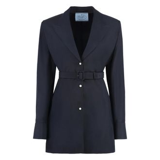 Prada Eleganter Wolle Mohair Blazer - - Jackets - Damen - Blau - XS