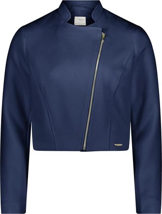 Betty & Co Damen Bikerjacke mit Stehkragen 46, Dunkelblau