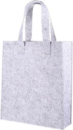 Cabilock Sac de Courses Feutre Gris Pochette Réutilisable avec Poignée Robuste Sac Portable Écologique pour Shopping Quotidien