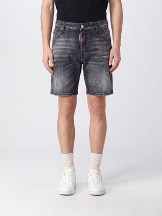 Dsquared2 Short en jean de coton &agrave; cinq poches avec effet us&eacute;