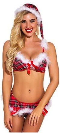 Generic Ensemble bustier noir pour femme, rouge, XXL