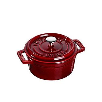 Staub Mini Cocotte en Fonte Émaillée avec Couvercle, Tous feux dont induction, 1 personne, Ronde, 10 cm, 0,25 L, 1 kg, Grenadine