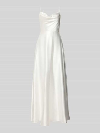 Luxuar Abendkleid aus Satin mit Wasserfall-Ausschnitt