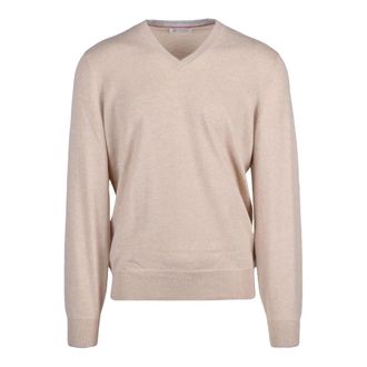 Brunello Cucinelli V-Ausschnitt Pullover - - Knitwear - Herren - Beige - XL