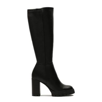 Kazar Schwarze Lederstiefel mit bequemem breitem Absatz - - Shoes - Damen - Schwarzk - 40 EU