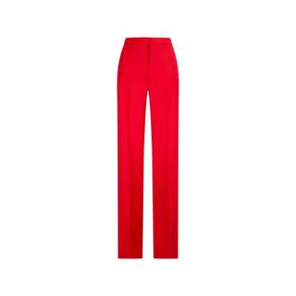 Blumarine Femme, Pantalons, Rouge, Taille: 38 FR Twill Wool Pipe Pantalons