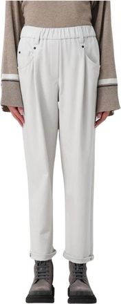 Brunello Cucinelli Femme, Pantalons, Beige, Taille: 38 FR Straight Pantalons