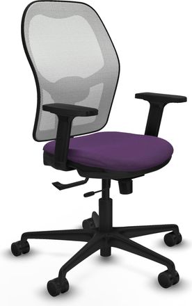 Piqueras y Crespo Jorquera Schreibtischstuhl mit 2D-Armen, h&ouml;henverstellbare Lendenwirbelst&uuml;tze, ausgestattet mit Syncro/Traslack und injiziertem Schaumstoff, Wei&szlig;/Viol