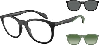 Emporio Armani Homme, Accessoires, Noir, Taille: 52 MM Clip Lunettes de soleil