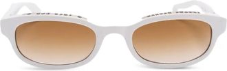 Chrome Hearts Lowrider Sonnenbrille mit ovalem Gestell - Wei&szlig;