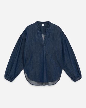 Arket Denimbluse Mit Volumin&ouml;sen &Auml;rmeln -Blau