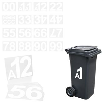 Com-Four 32-teiliges Aufkleber-Set für Mülltonnen - Klebezahlen Beschriftung für Hausnummern - Markierung von Mülltonne, Briefkasten - Etiketten für Außen & In